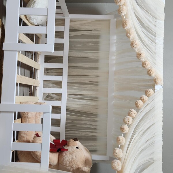 Honey Foam Montessori Bed Canopy, Kids Bed Canopy, Montessori Bed ...