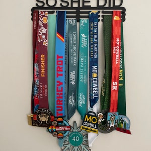 Medal Hanger Display Trophy Shelf Sports Medal Display Rack With Wooden ...