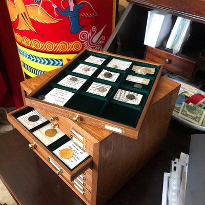 Coin Box With 12 Squares of 28 Mm. ZECCHI Wood Coin Box Wooden - Etsy UK