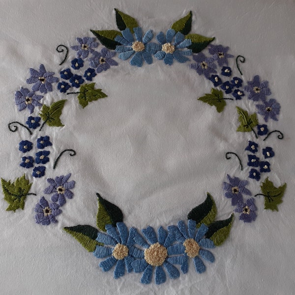 Ready to Embroider Oval Table Centre With a Unique Pansy Embroidery - Etsy