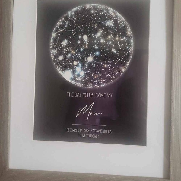 Night Sky Print | Night Sky Map Printable | Engagement Gift | Night Sky ...