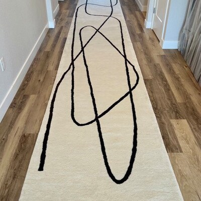 Exclusive Luxury Modern Geometric Runner Rug,hand Tufted Rug.beautiful ...