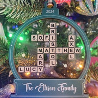 Family Crossword Christmas Ornament, Scrabble Personalized Christmas ...