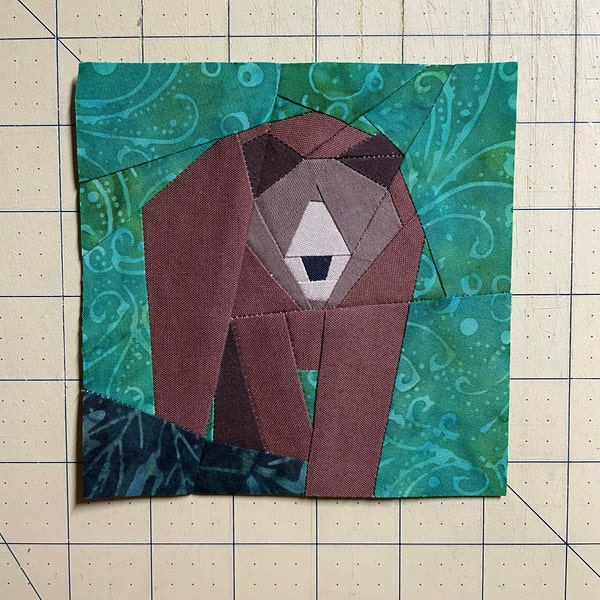 Bear Paper Pieced Block Pattern in PDF - Etsy