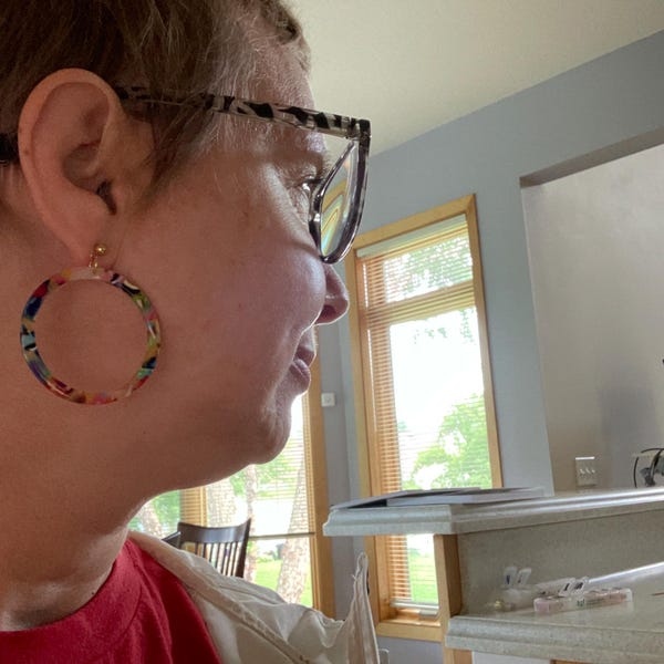 Small Black & Wood Circle Earrings With Disc | Classic Round Resin and ...