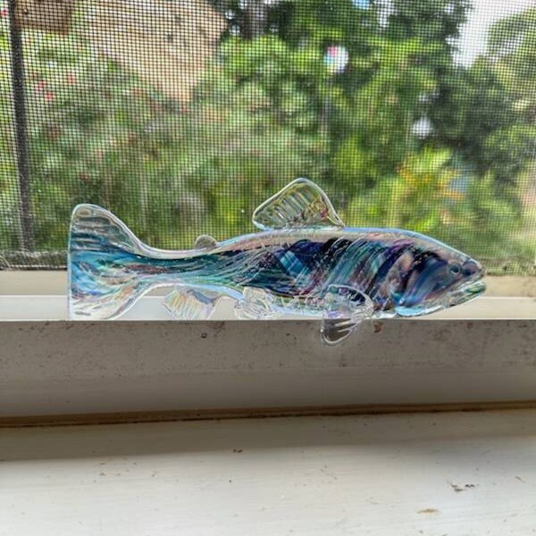 Memorial Glass Trout/salmon Sculpture: Cremation Ashes Pet Keepsake - Etsy