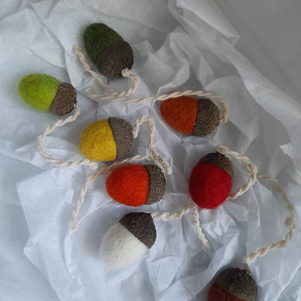 Felt Acorns Set of 6 in Autumn Colours Fall Decorations - Etsy