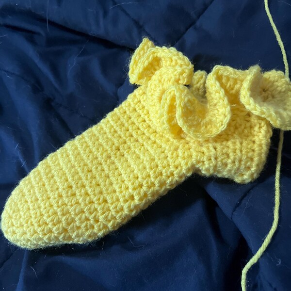 Ruffle Sock (crochet Pattern Only) - Etsy