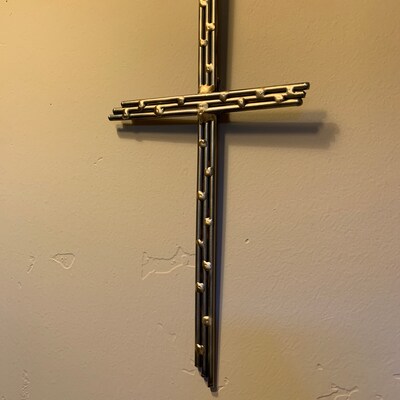 Polishedbronze and STEEL ,christian, Cross, Crucifix, Christian Gift ...
