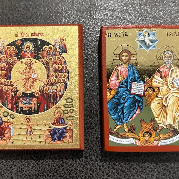 Small Wooden Orthodox Icons With the Resurrection of Jesus Christ ...