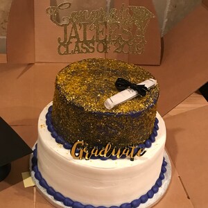 Graduation cake topper custom cake topper class of 2020 gold | Etsy