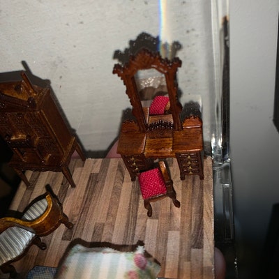 1:48 1/4 Quarter Scale Kitchen Unit W/ Shelves Sink Dollhouse Miniature ...