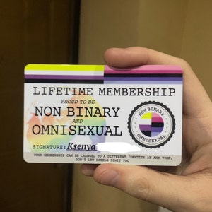 Double Identity LGBTQIA Lifetime Membership Card Gay Pride Card LGBT ...
