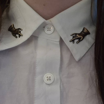 Pair of Victorian Style Handmade Brass Hand Pins Perfect for Collar ...