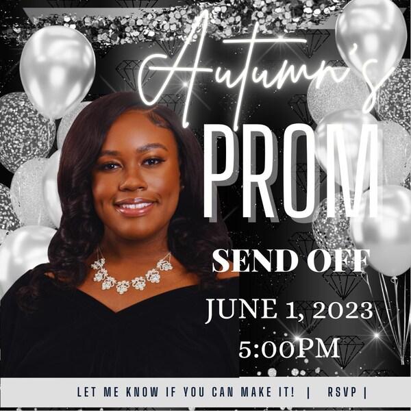 Personalize Prom Send off Flyer, Invitation, Text Invite - Editable - Etsy