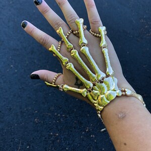 Skeleton Hand Ring Bracelet Finger Talon Bone Harness Punk Gothic ...