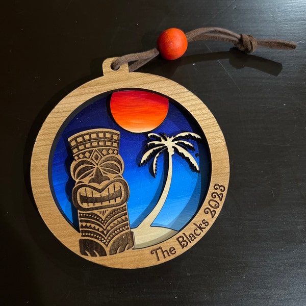 Hawaiian Magnets in Walnut Hardwood, Hand Painted and White Acrylic - Etsy