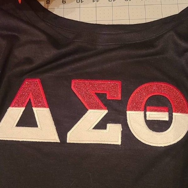 2 Colors GREEK Block Split Divided Collegiate Alphabet Sororities Greek ...