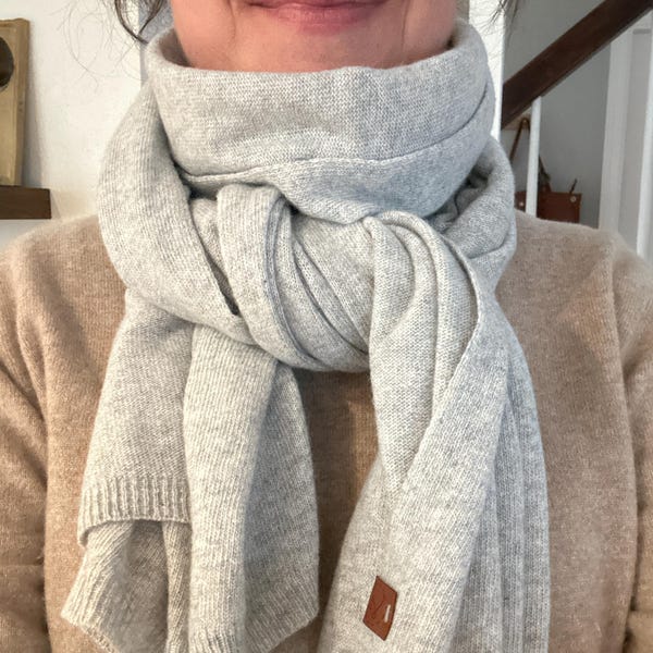 Large Oversized Wool Scarf for Women, Light Beige, Cream, Voluminous ...