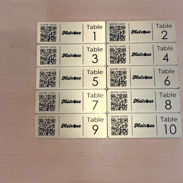 Personalized QR Code Plaque, Table Number, Contactless Menu, Restaurant ...