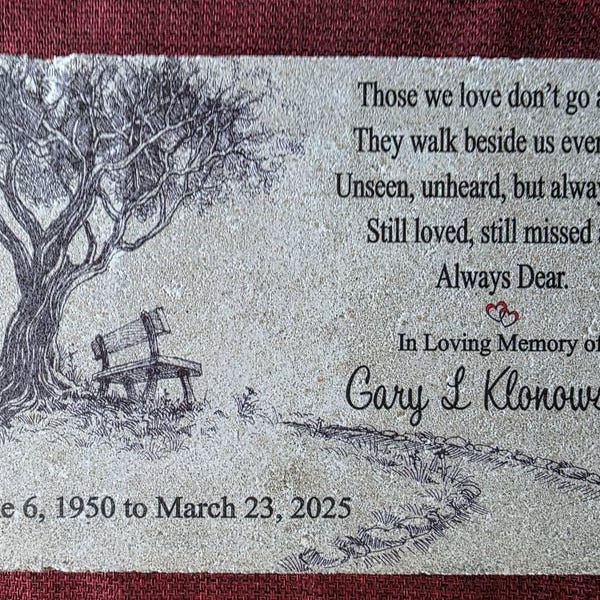 Personalized Bench & Tree Memorial Stone: Custom Remembrance Paver - Etsy