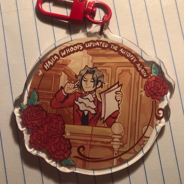 PREORDER Apollo Justice Keychain Ace Attorney Charm Gyakuten Saiban ...