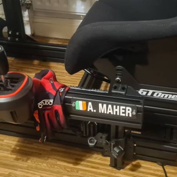 Custom Sim Racing Sign Name Tag and Flag for Driving Rigs Simulators ...