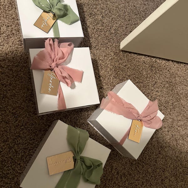 MAGNETIC BOX ONLY Boho Dusty Rose Personalized Empty Gift Box With ...