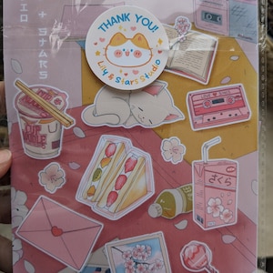 Flower Tea Bunny Stickers Waterproof Sticker Matte Holographic Cute ...