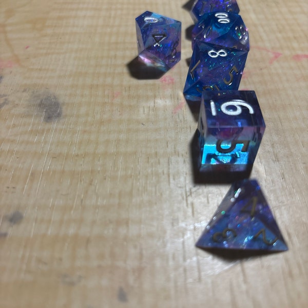 Green Lightning DND D20 Dice, Resin Sharp Edge Dice Set, D&D Dice Set ...