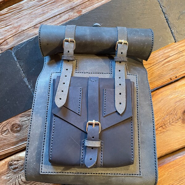 PDF & DXF Guliver Roll-top Backpack Pattern - Leather Backpack Template ...