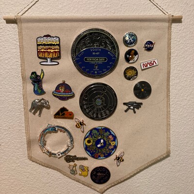 Large Pin Display, Pin Badge Display, Canvas Pennant, Enamel Pin ...