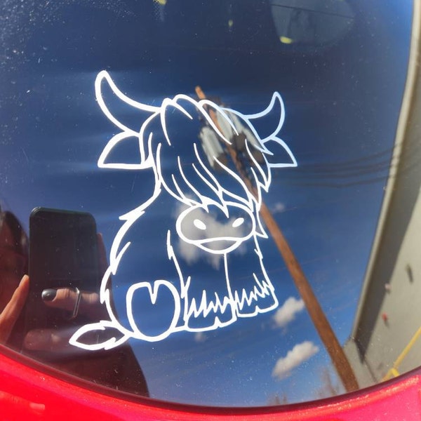 Baby Highlands Cow Decal, Highland Calf Decal, Country Decal, Cow Car ...