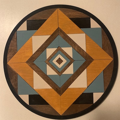 Round Wood Quilt Block Kit Unfinished DIY Home Décor Paint Painting ...