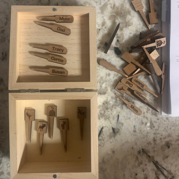 Personalized Cribbage Pegs, Custom Engraved Maple or Cherry Wood - Etsy