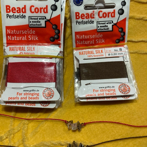 TEN 10 Packets Griffin Silk Cord (66 Feet). Beading String With Needles ...