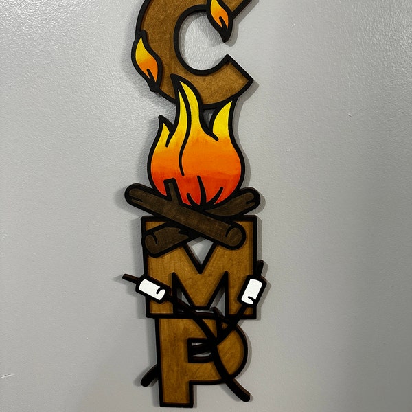 Camping Bonfire Sign - Easy Finish - Laser Cut File - Glowforge and All ...