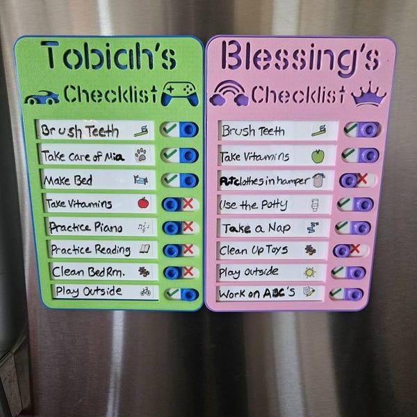 Sliding Routine Chart, Chore Chart, Daily Checklist, Kids Daily Tasks ...