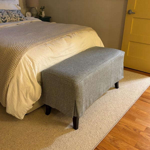 Clean Line Modern Pleated Corner Ottoman | Bench - Etsy