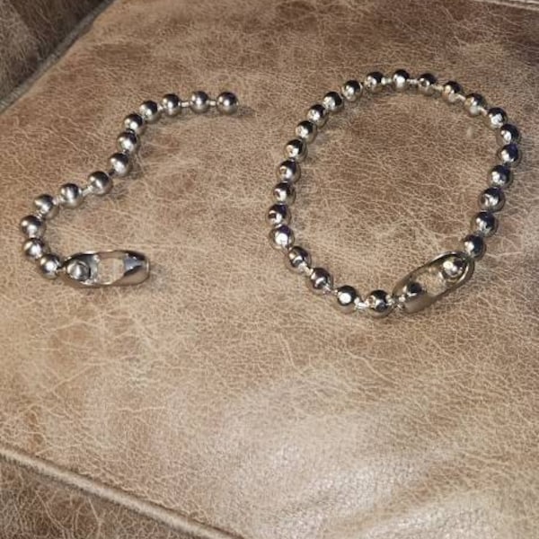12mm Extra Large BALL Chain Necklace or Bracelets NPS Steel Beads 1/2 ...