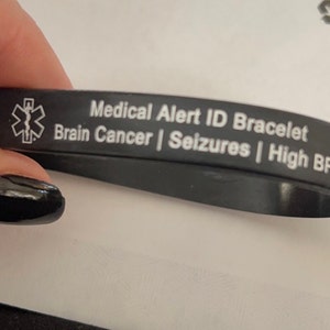 Silicone Medical Alert Bracelet With Yellow Medical Star and ...