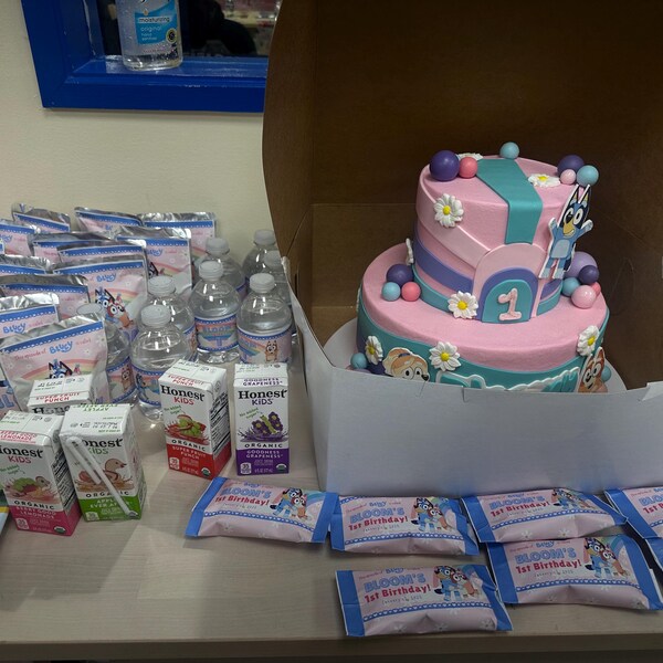 Editable Pink Blue Dog Pringles Party Favors Potato Chip Can for Girl ...