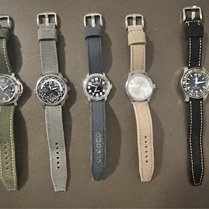 Basque Olive Canvas Watch Strap From 15oz Canvas, 20mm, 22mm, 24mm ...