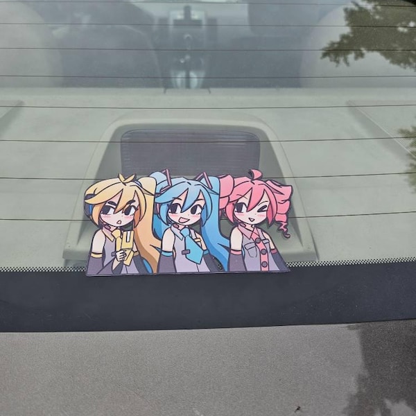 Triple Baka Large Sticker | Car Decal, Akita Neru, Hatsune Miku, Kasane ...
