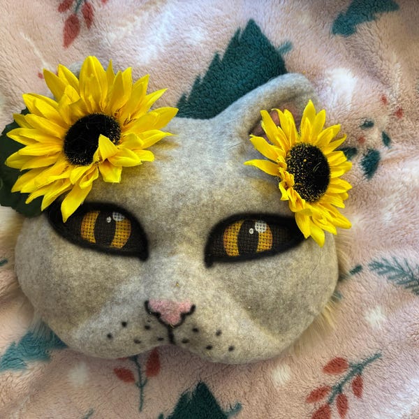 Therian Mask & MATCHING TAIL! Gray Cat Mask Lynx Bobcat Wildcat - Etsy