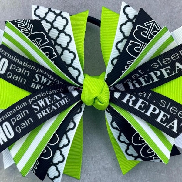 Running Hair Bow - Cross Country Bow - Track Hair Bow- Running Pony Bow ...