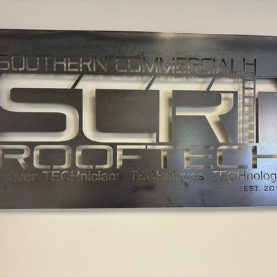 14x28 Custom Logo Cut-out Business Metal Sign Outdoor Logo Sign Front ...