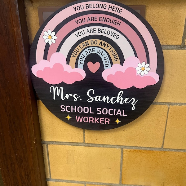 School Social Worker Office Sign, Social Worker Door Hanger ...