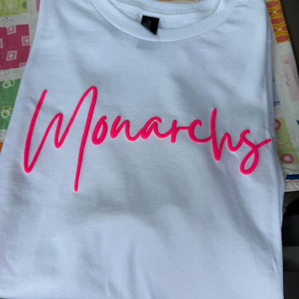 Custom Puff Print Team Name T-shirt, Embossed Design Customized ...