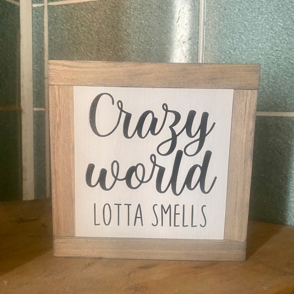 Just Poopin’ Sign, Crazy World Sign, the Office Bathroom Decor ...